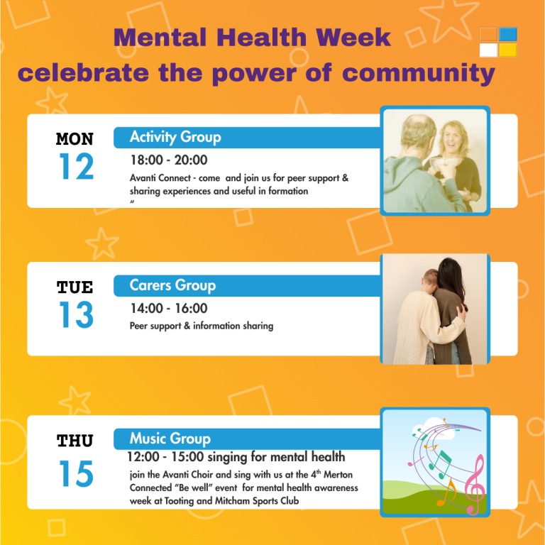 Activities & groups for week 12 May 2025 - Avanti Mental Health & Well ...